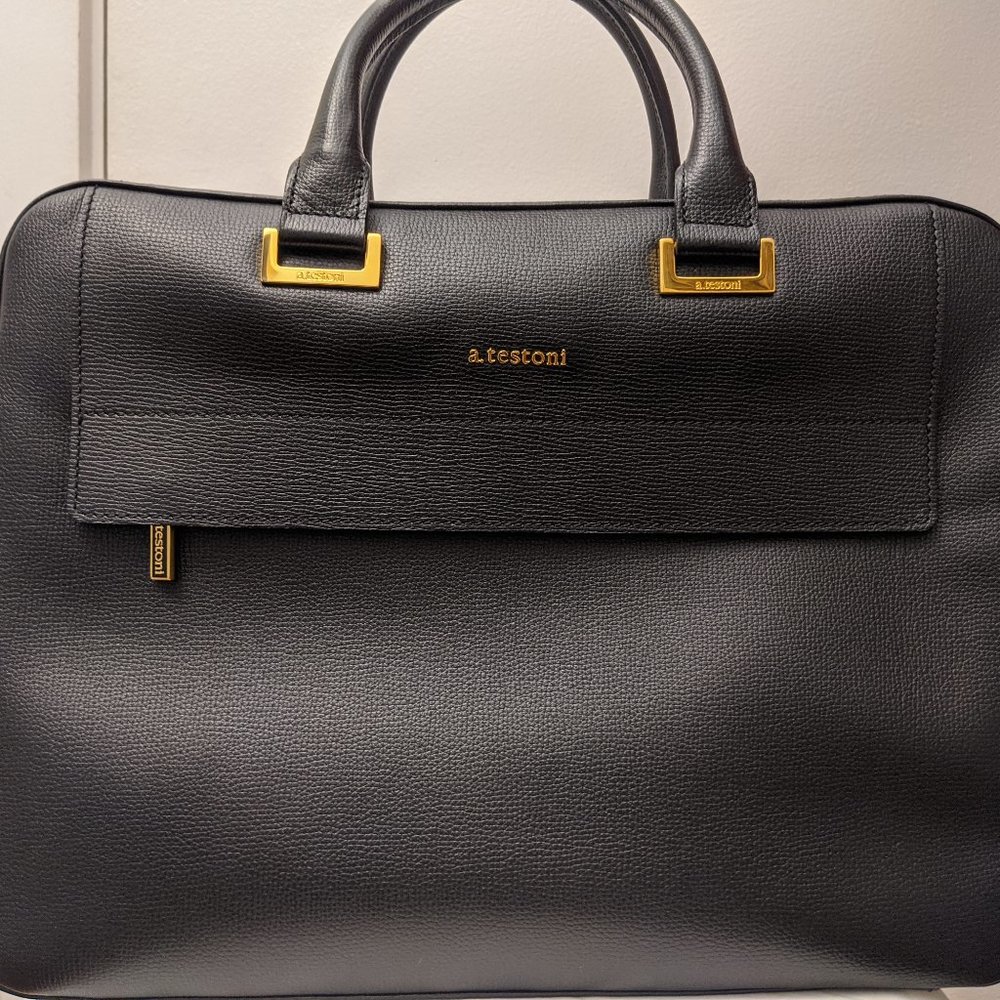 A. Testoni Men's Briefcase - Gem